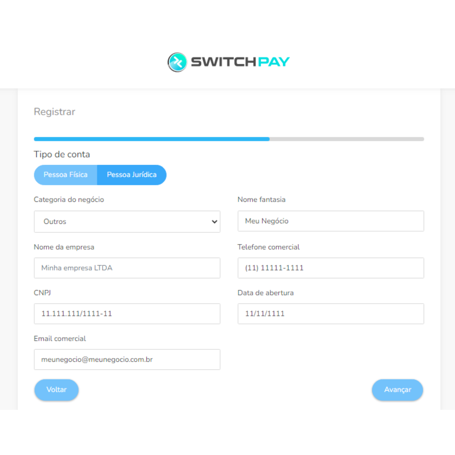 Passo 01: Criando a sua conta! – Switchpay